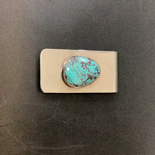 Money Clip Turquoise and Silver - Blue Moose Art Gallery