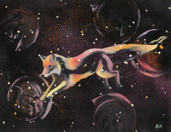 Celestial Fox Canvas Print - Blue Moose Art Gallery