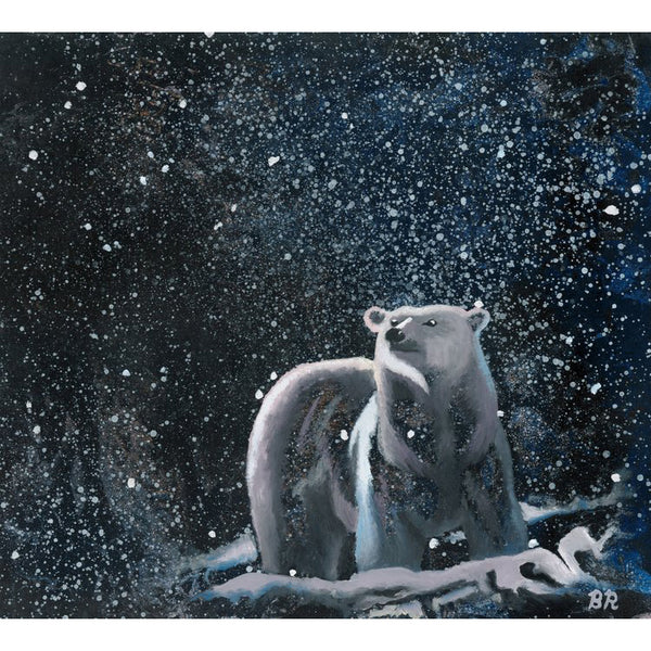 Celestial Polar Bear Print - Blue Moose Art Gallery