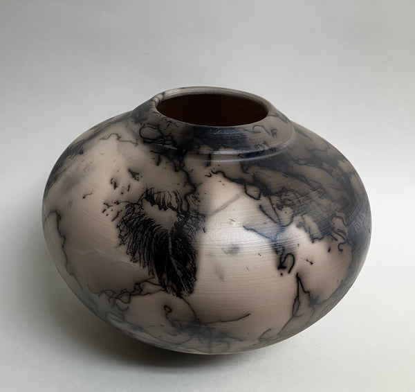 Feather and horsehair pottery 1 - Blue Moose Art Gallery