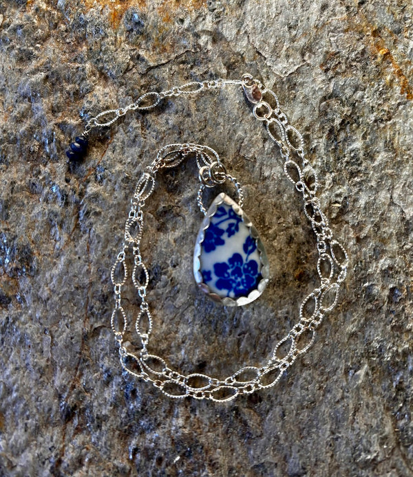 Forget Me Not in Blue Necklace J4 - Blue Moose Art Gallery