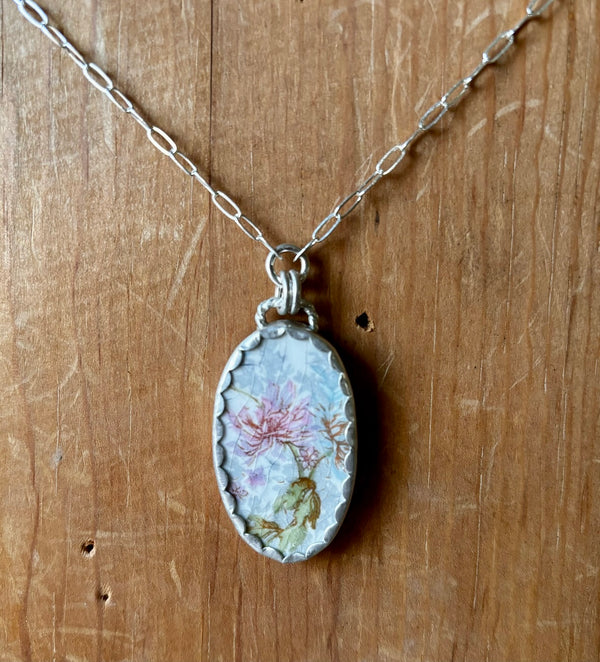 Forget Me Not in Pink Necklace J7 - Blue Moose Art Gallery