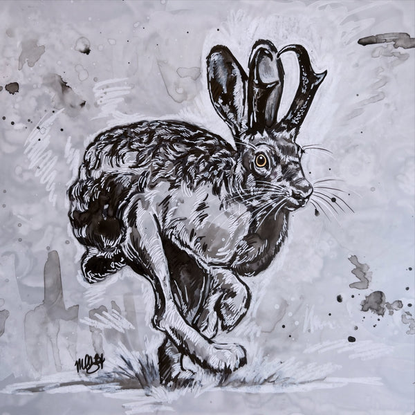 Spooked Jackalope - Blue Moose Art Gallery