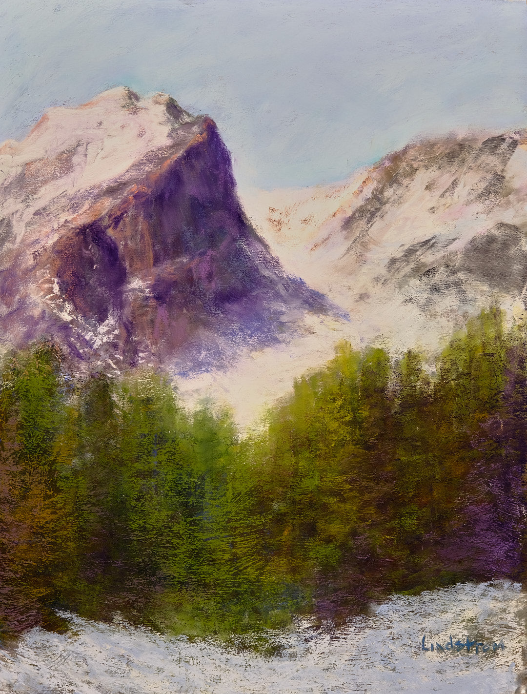 Winter Mountain Shadow - Blue Moose Art Gallery