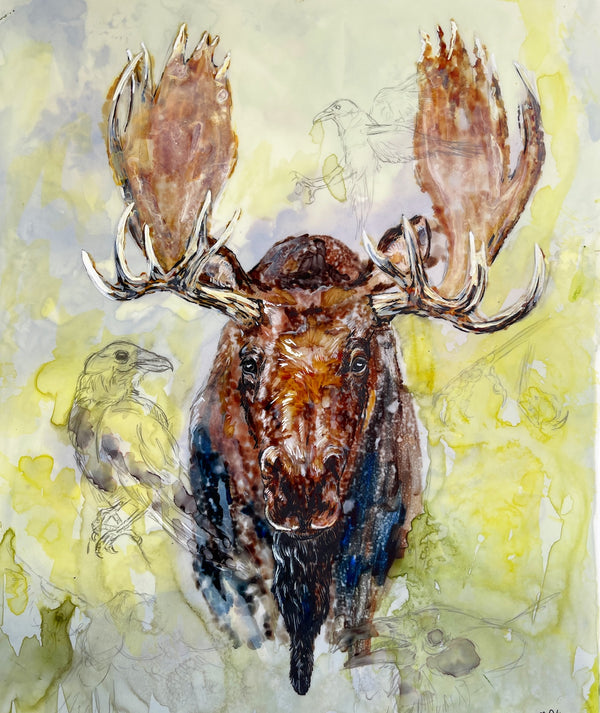 Moose and Ravens-prints-now - Blue Moose Art Gallery